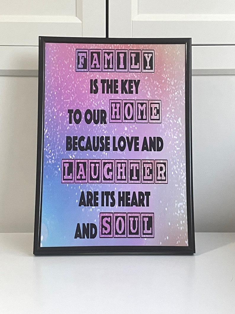 Family is the Key V3 Poem - Printable Digital Download - Etsy