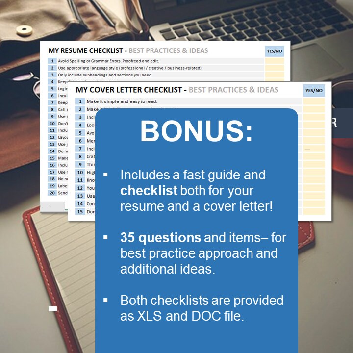 Resume Template Resume Checklist Resume Guide CV Cover Letter Modern ...