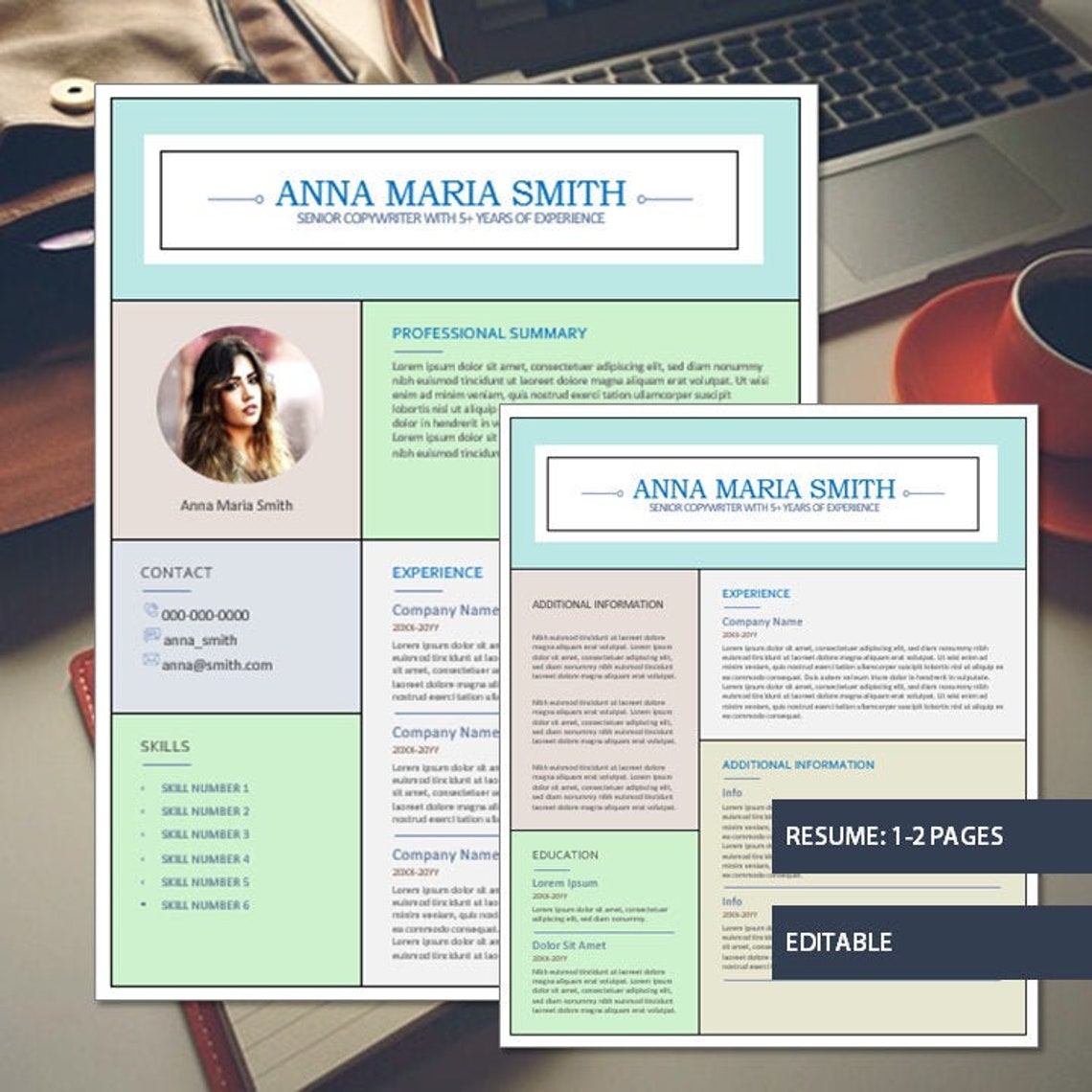 Resume Template Resume Checklist Resume Guide CV Cover Letter Modern ...