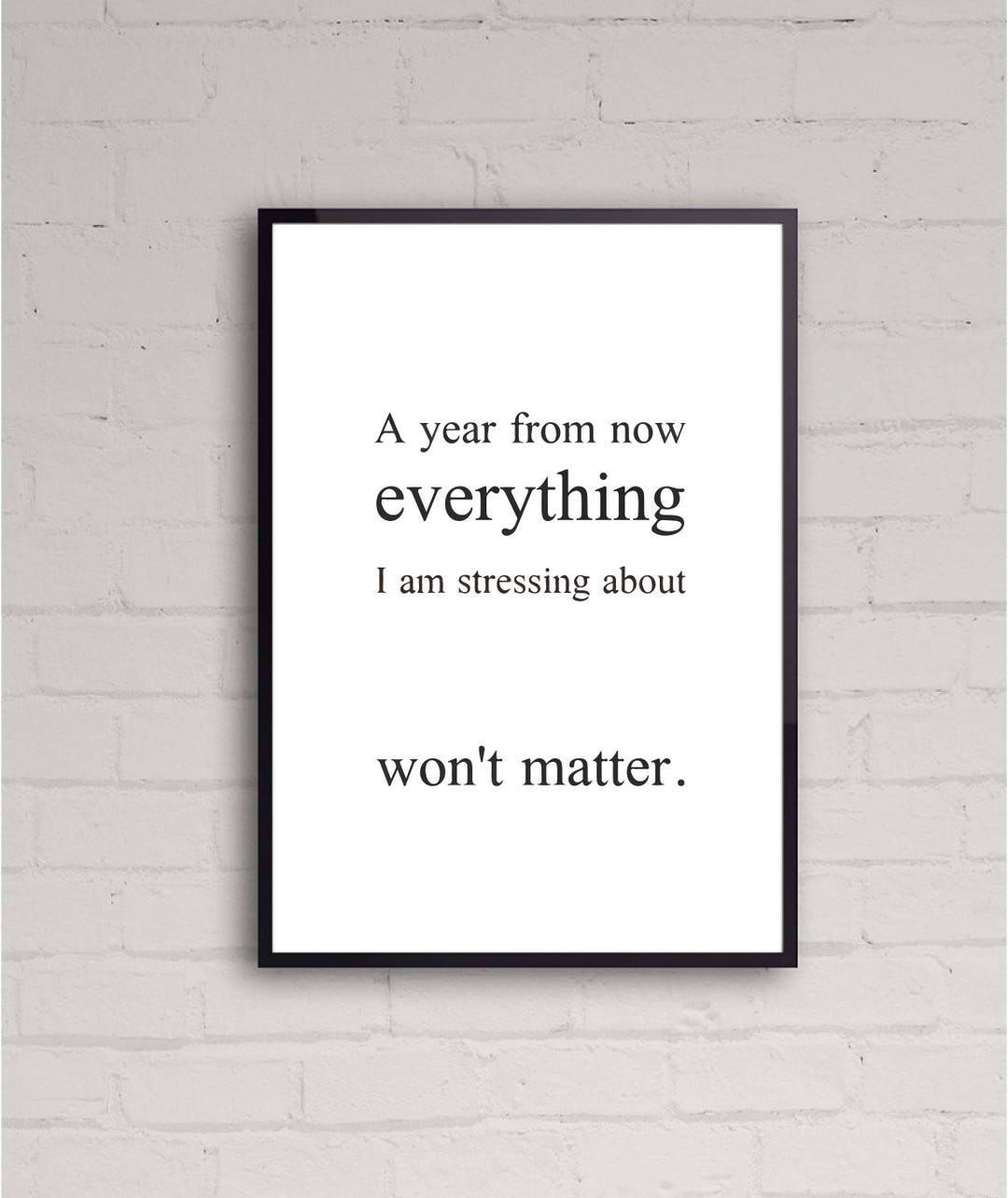 A Year From Now Writing Quote Printable Wall Art Design - Etsy