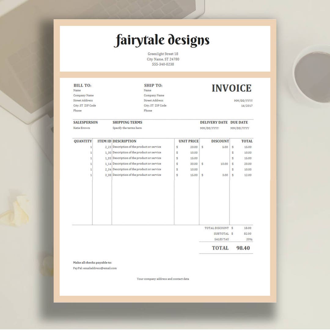 Invoice Template | Excel Invoice | Business Invoice Spreadsheet ...