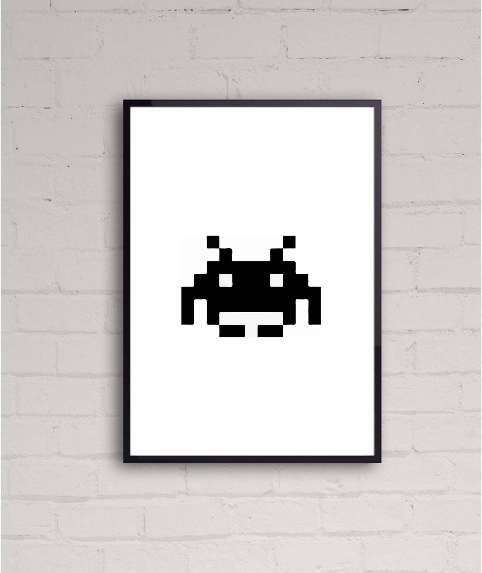 Space Invader Printable Wall Art Design Home Decor Poster Instant ...
