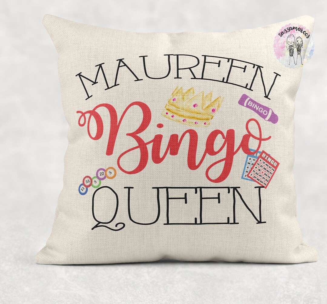 BINGO QUEEN Gift | Personalised Bingo Gift | Bingo Cushion | Custom ...