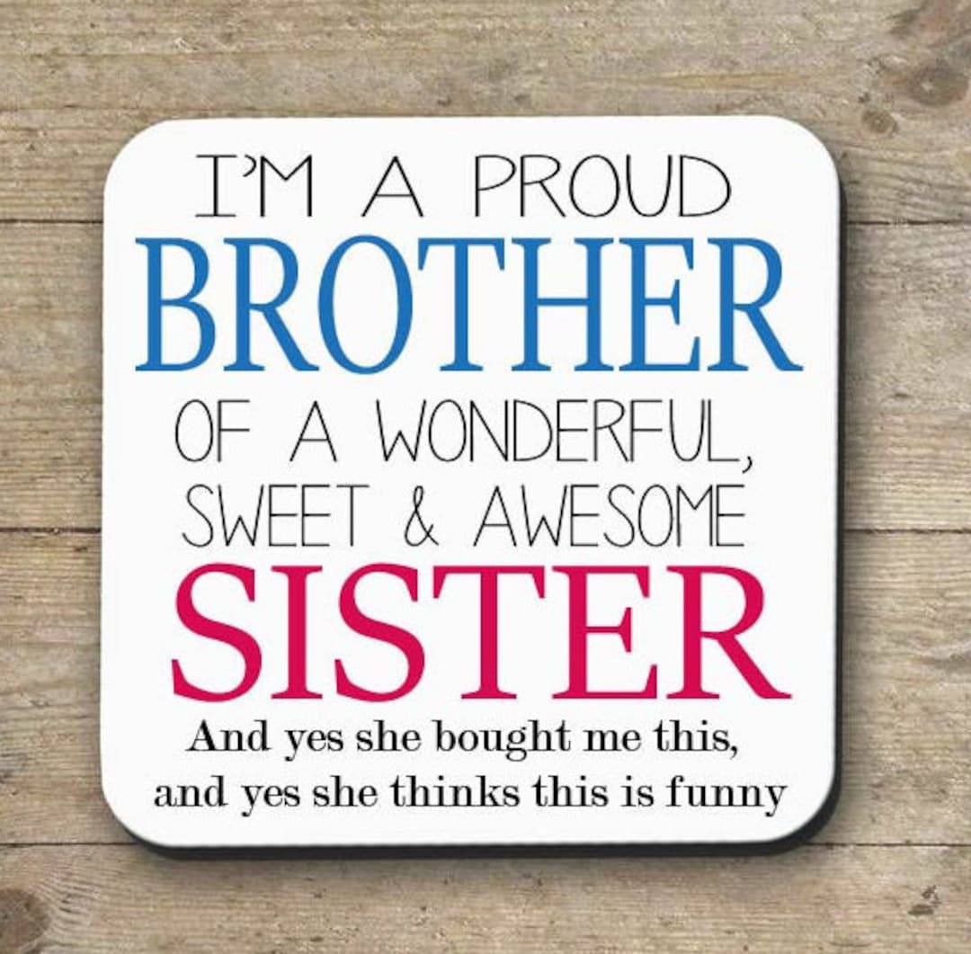 BROTHER COASTER From Your Awesome Sister Funny Brother Gift Gift for ...