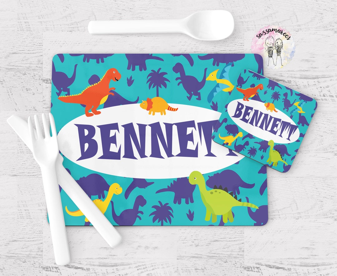 Personalised Dinosaur Placemat | Kids Dinosaur Placemat | Kids ...