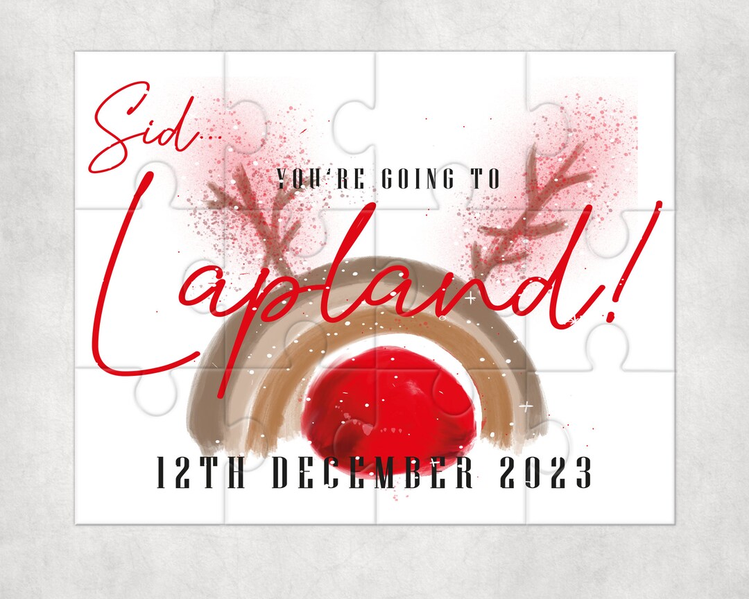 LAPLAND Jigsaw | Personalised Lapland Announcement Gift | You're Going ...