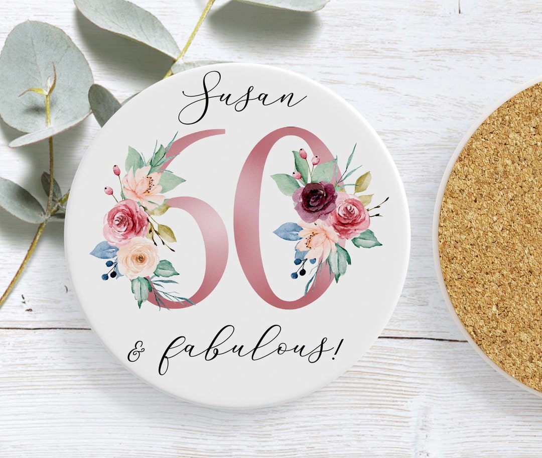 60th Birthday Coaster 60 and Fabulous Happy 60th Birthday 60s 60 60th ...