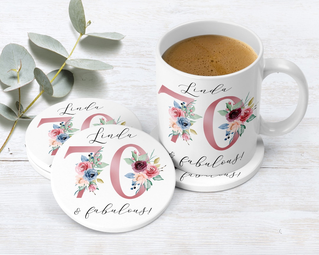 70th Birthday Mug | 70 and Fabulous | Happy 70th Birthday | 70s | 70 ...