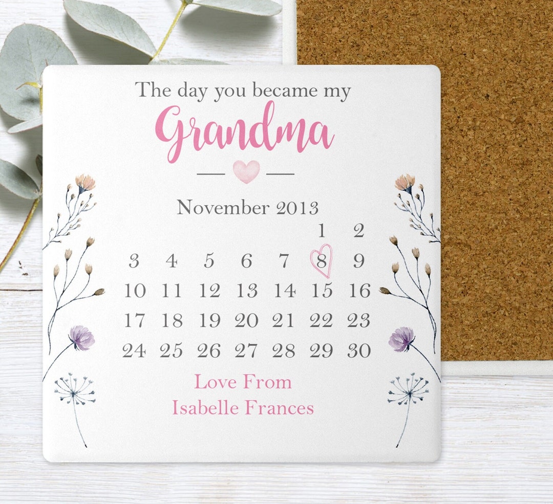 The Day You Became My Grandma Ceramic Coaster | New Grandma, Nanny ...