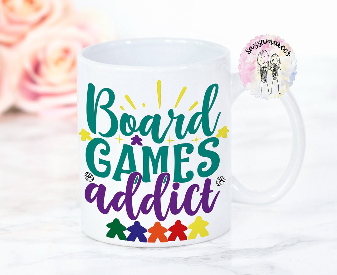 Board Game Addict Mug Funny Board Game Mug Board Games Gift Meeple Mug ...