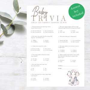 PRINTABLE Baby Shower Game | Baby Trivia Quiz Game | Baby Shower Games ...
