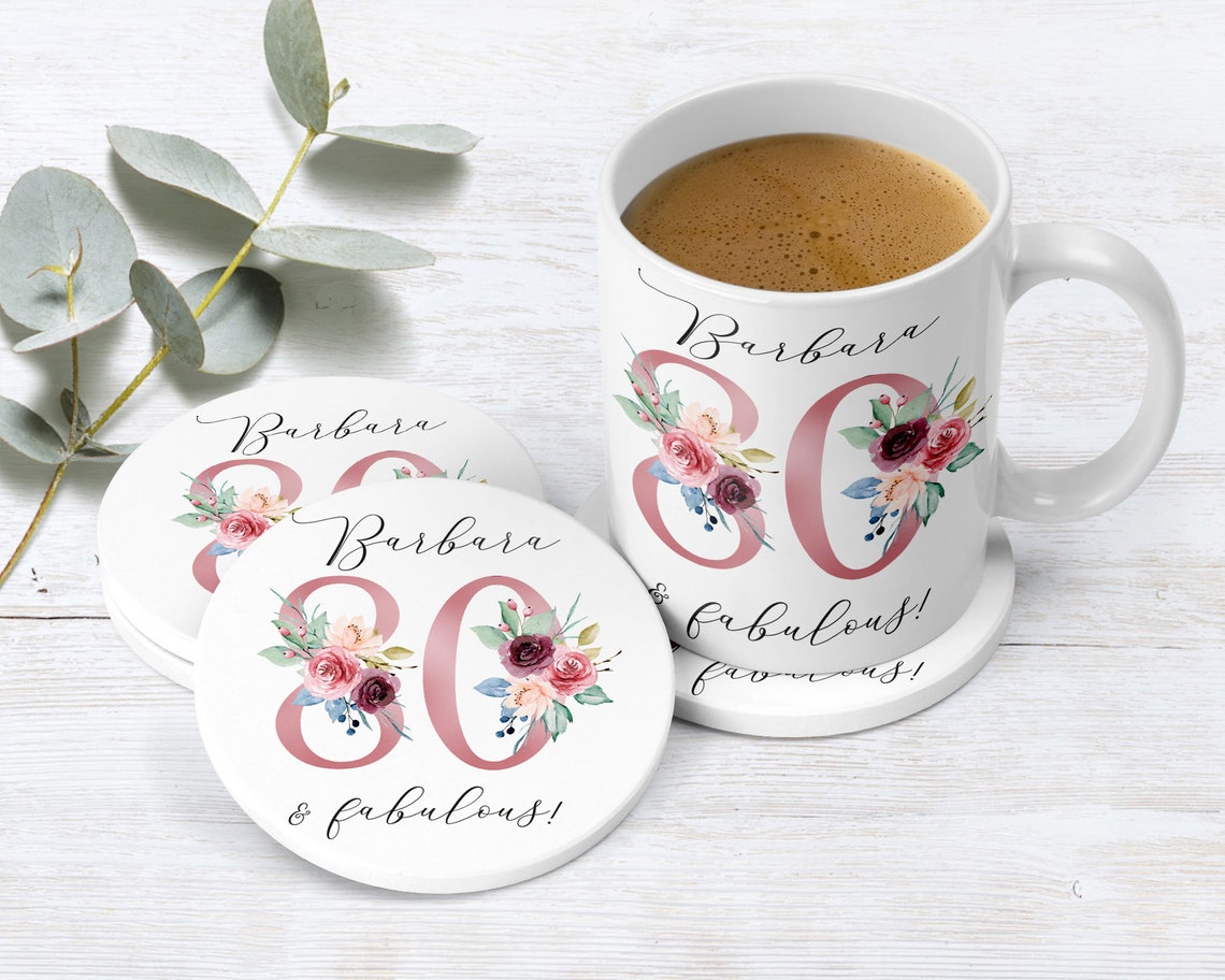 80th Birthday Mug | 80 and Fabulous | Happy 80th Birthday | 80s | 80 ...