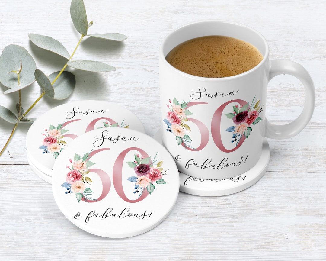 60th Birthday Mug | 60 and Fabulous | Happy 60th Birthday | 60s | 60 ...