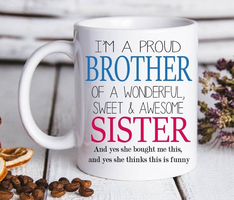 BROTHER MUG From Your Awesome Sister Funny Brother Gift | Etsy