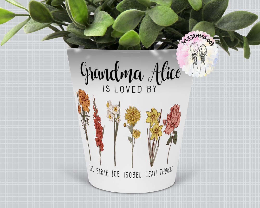 This GRANDMA is Loved by Plant Pot | Birthday Christmas Gift for ...