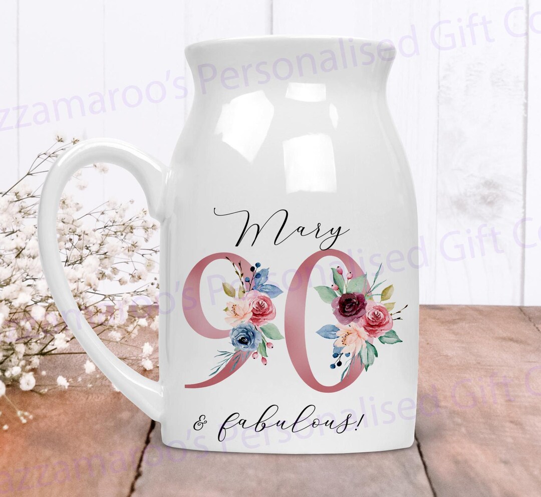 90th Birthday Flower Pot | 90 and Fabulous | Happy 90th Birthday |90s ...