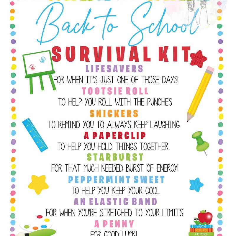 Teacher Back to School Survival Kit - Etsy