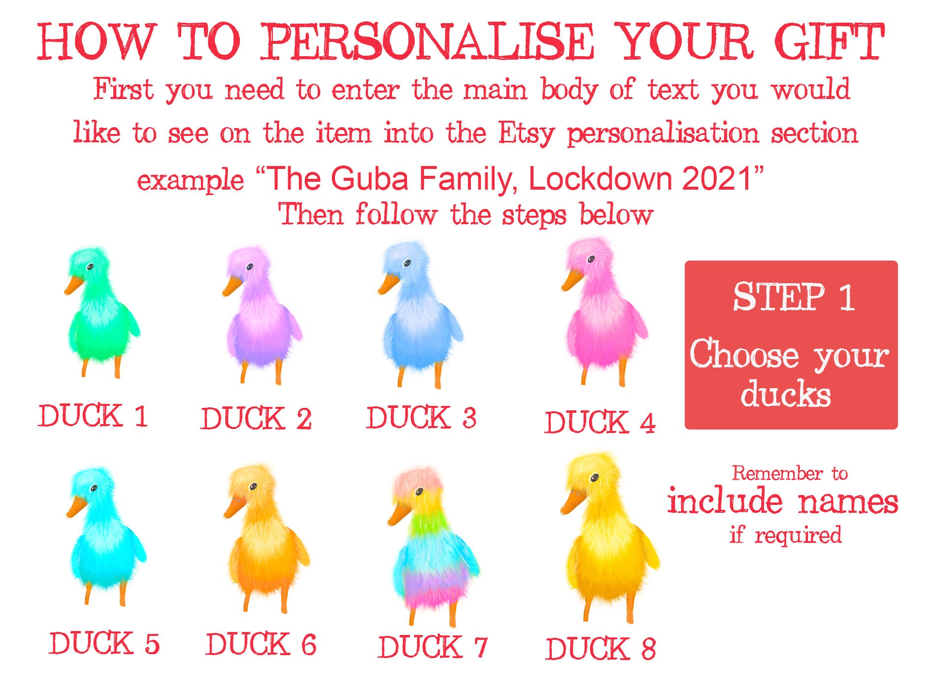 Personalised DUCK Coaster Cute Duck Family Watercolour | Etsy