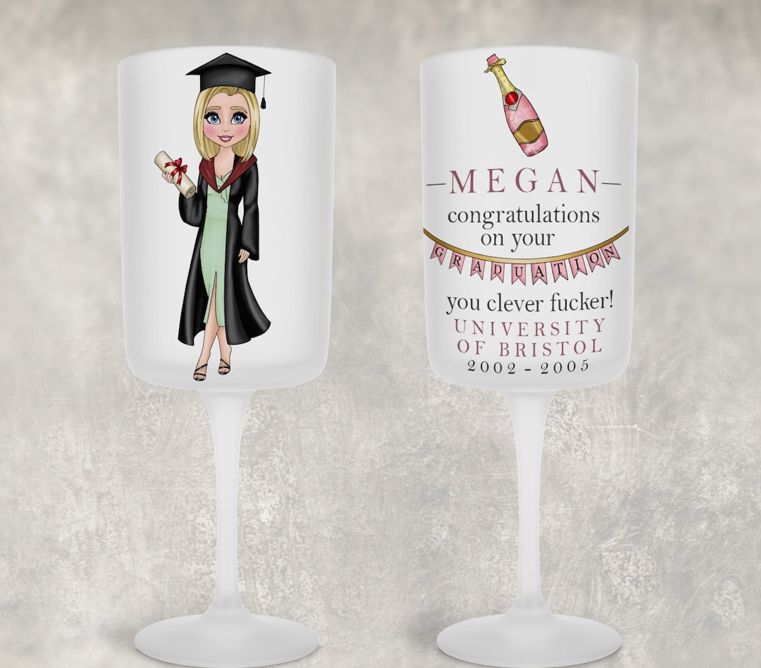 Personalised Graduation Wine Glass Graduation Wine University ...