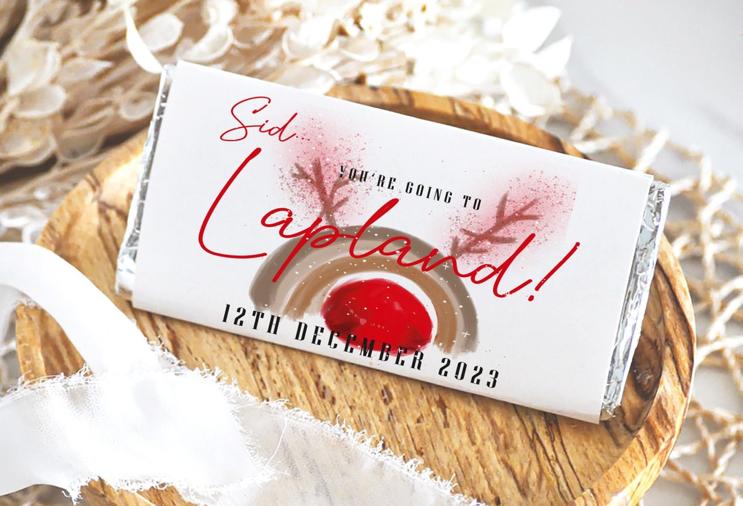 Lapland Announcement Chocolate Wrapper You're Going to Lapland Gift ...