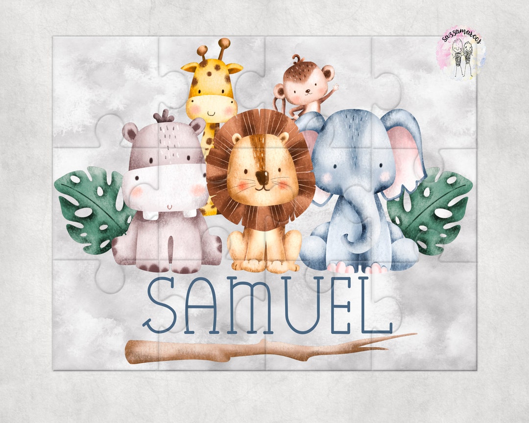 Personalised Safari Jungle Jigsaw | Kids Animals Puzzle | Toddler Gift ...
