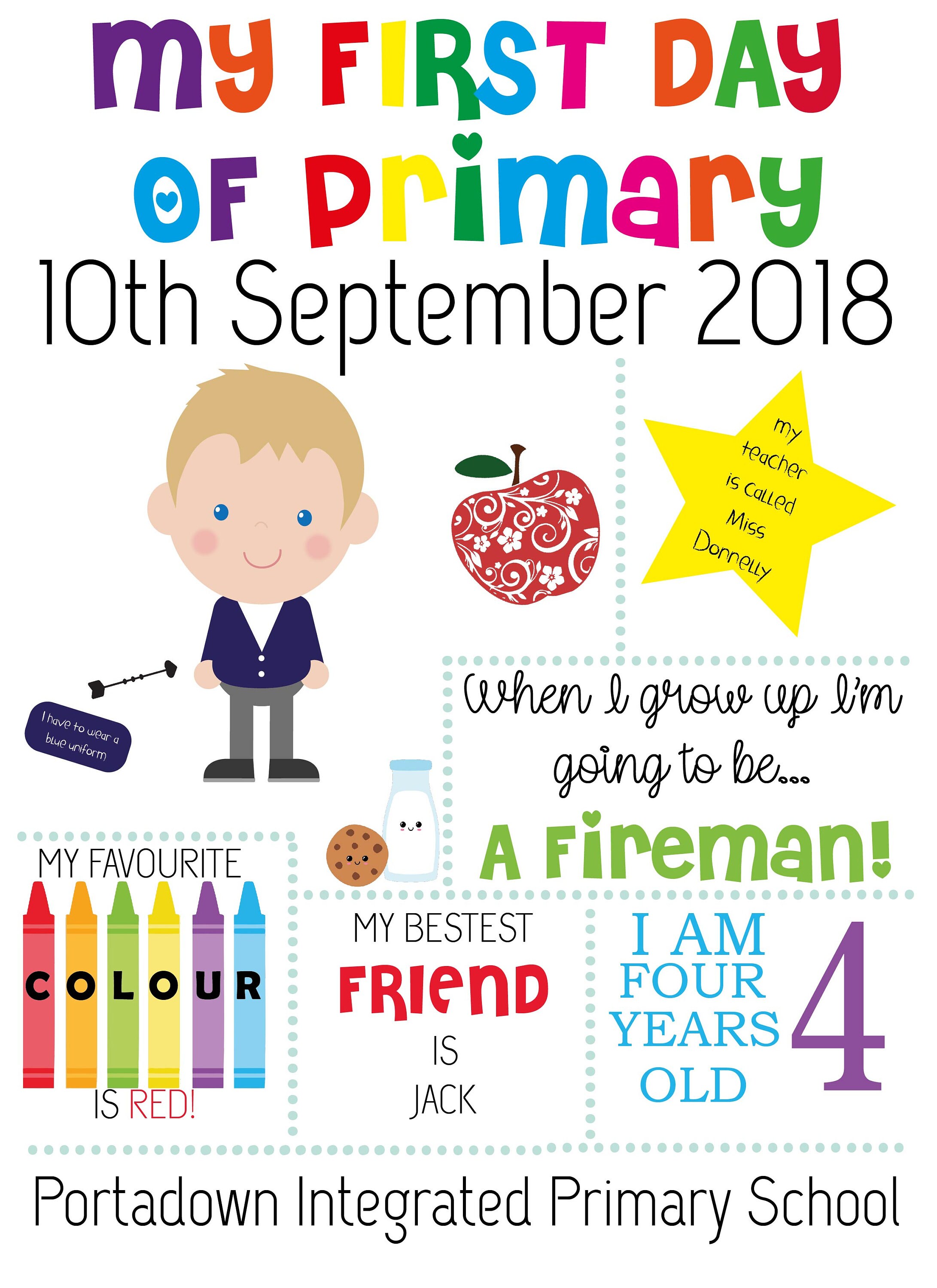 PRINTABLE My First Day of School Sign First Day of School - Etsy