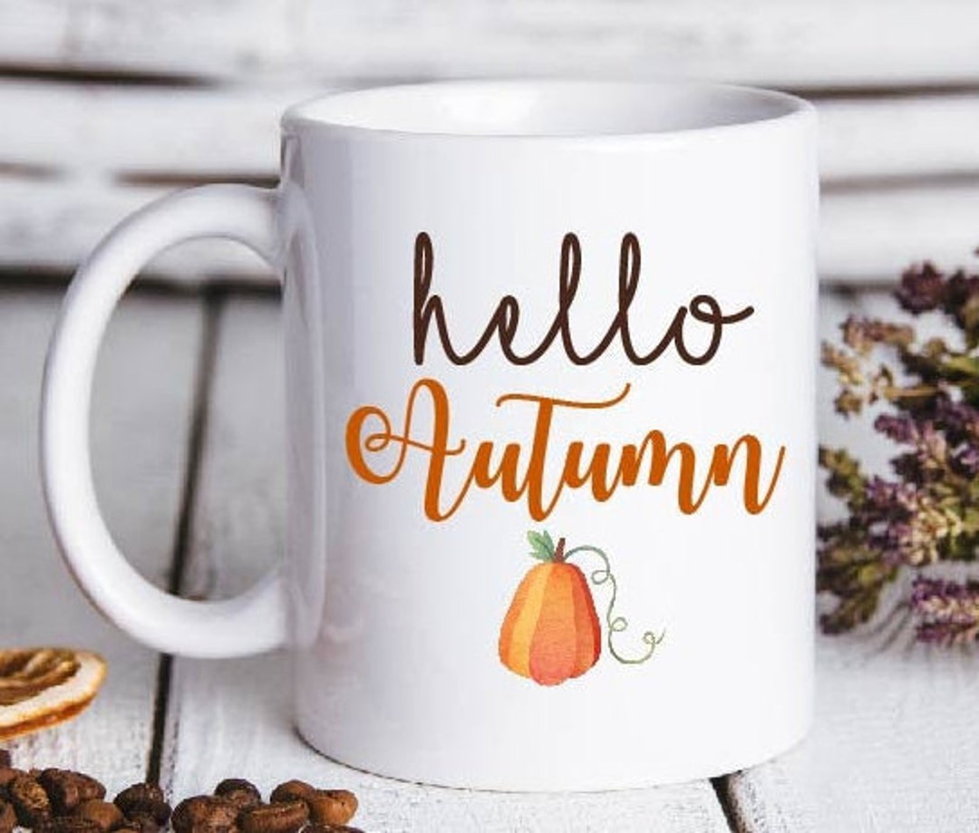 Hello Autumn Mug Halloween Mug Cute Autumn Fall Gift Halloween Mug ...