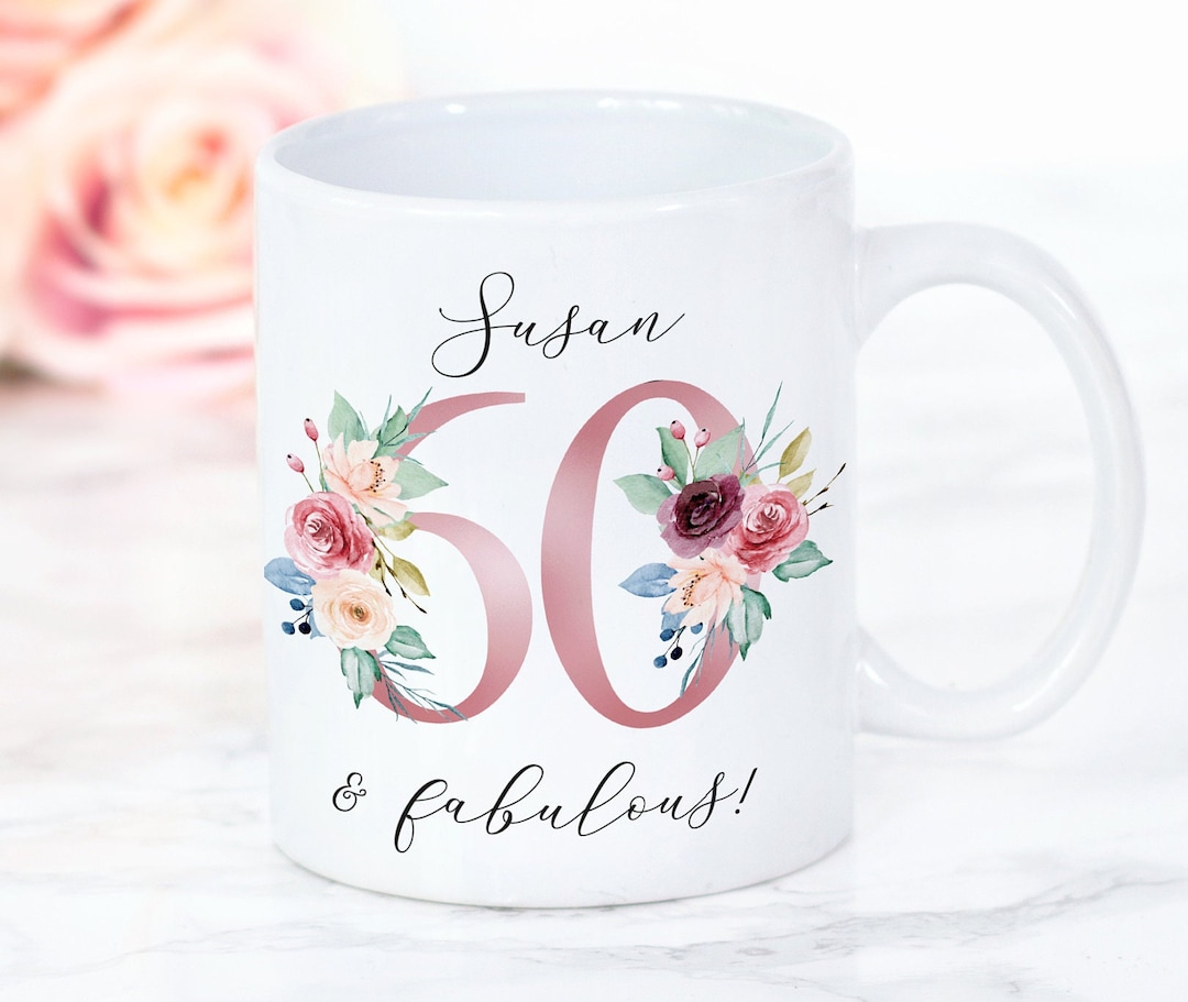 60th Birthday Mug | 60 and Fabulous | Happy 60th Birthday | 60s | 60 ...