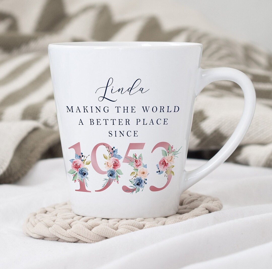 70th Birthday Latte Mug Making the World a Better Place - Etsy UK