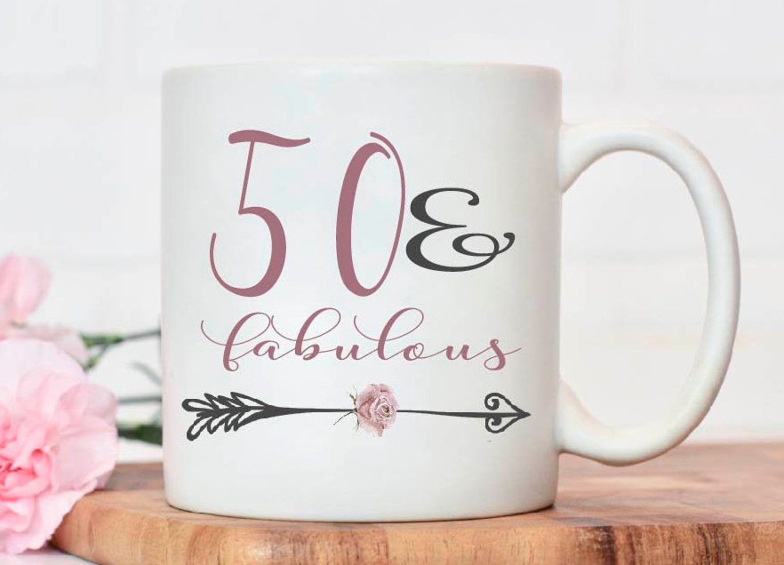 50th Birthday Mug 50 & Fabulous Happy 50th Birthday | Etsy UK