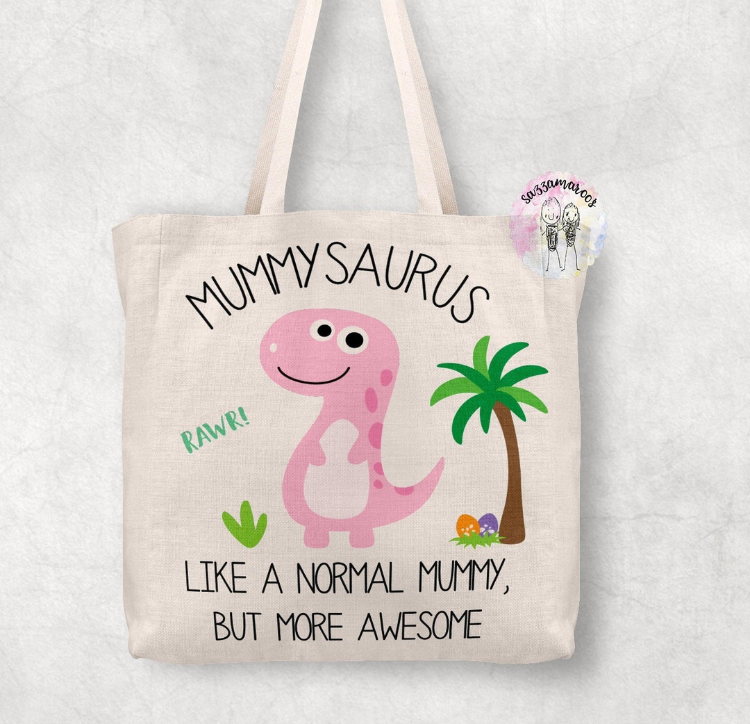 MUMMY GIFT | Mummy Tote Bag | Mummysaurus | Mum Dinosaur Tote Bag ...