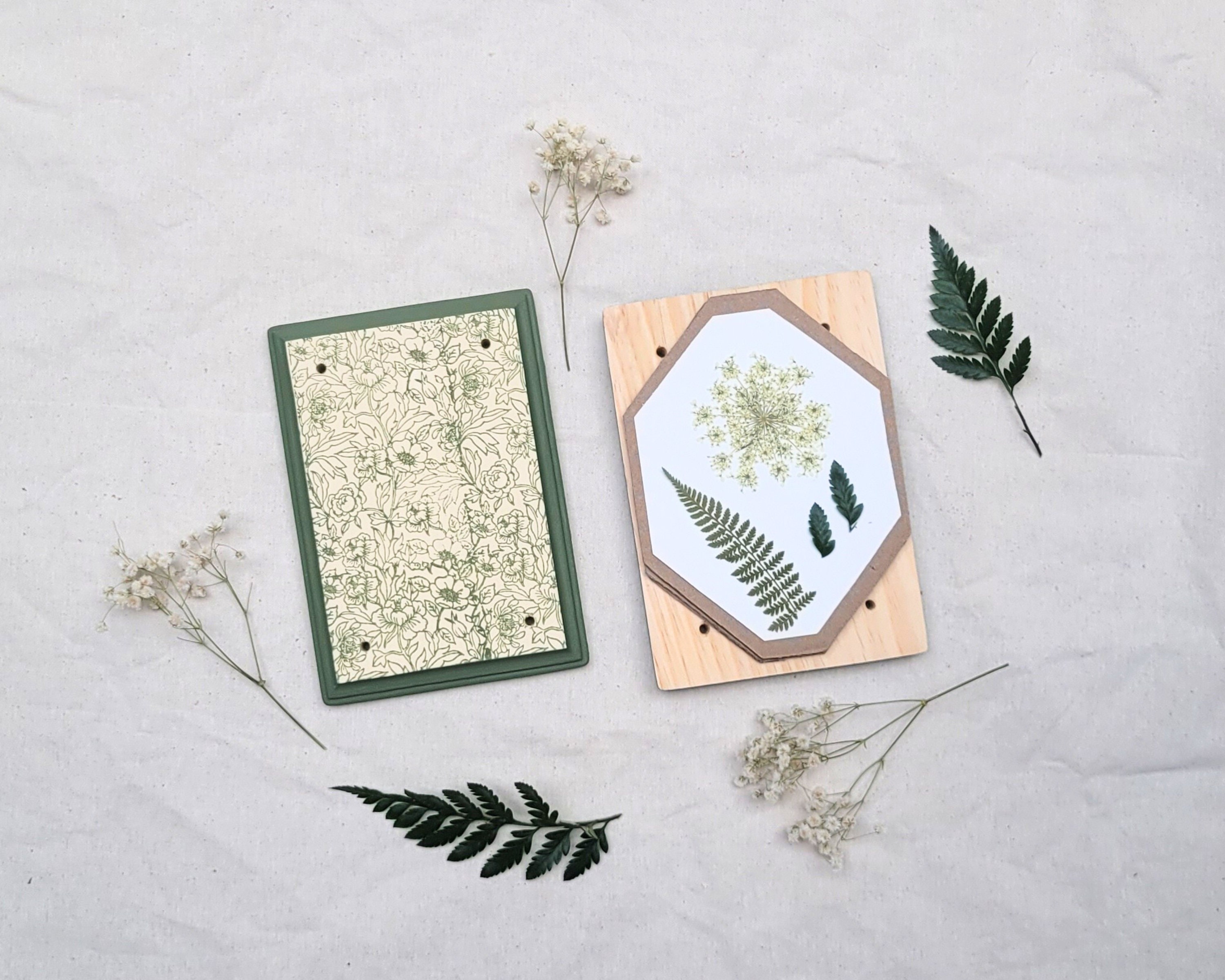Small Flower Press Kit, Handmade Painted Beveled Wood, Includes ...