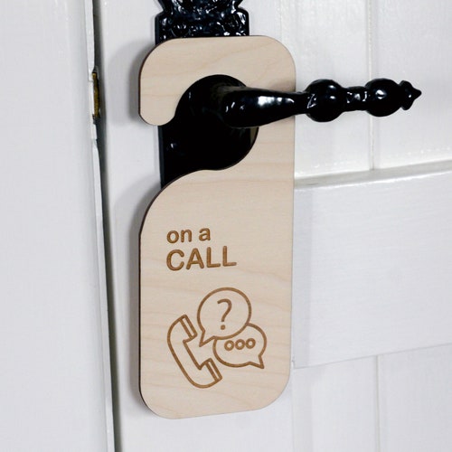 On a Call / Wooden Door Hanger / WFH / Do Not Disturb Sign / - Etsy