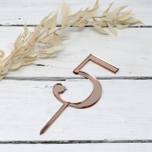 Mirrored Rose Gold Number Topper Cake Topper Number Cake - Etsy UK