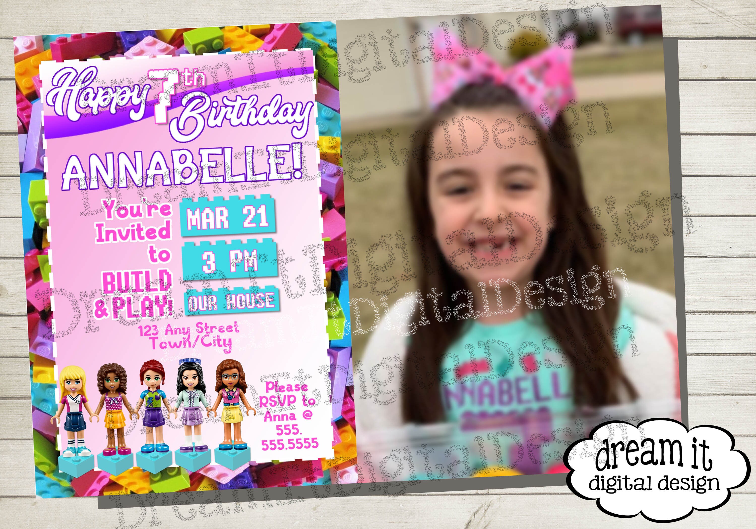 EDITABLE Building Block Invitation Building Blocks Birthday Party Let's ...