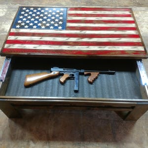Gun Storage Coffee Table With American Flag Top. - Etsy