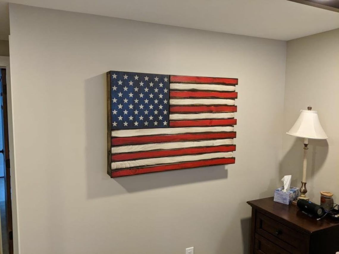 Hidden Gun Storage. Large American Flag. - Etsy