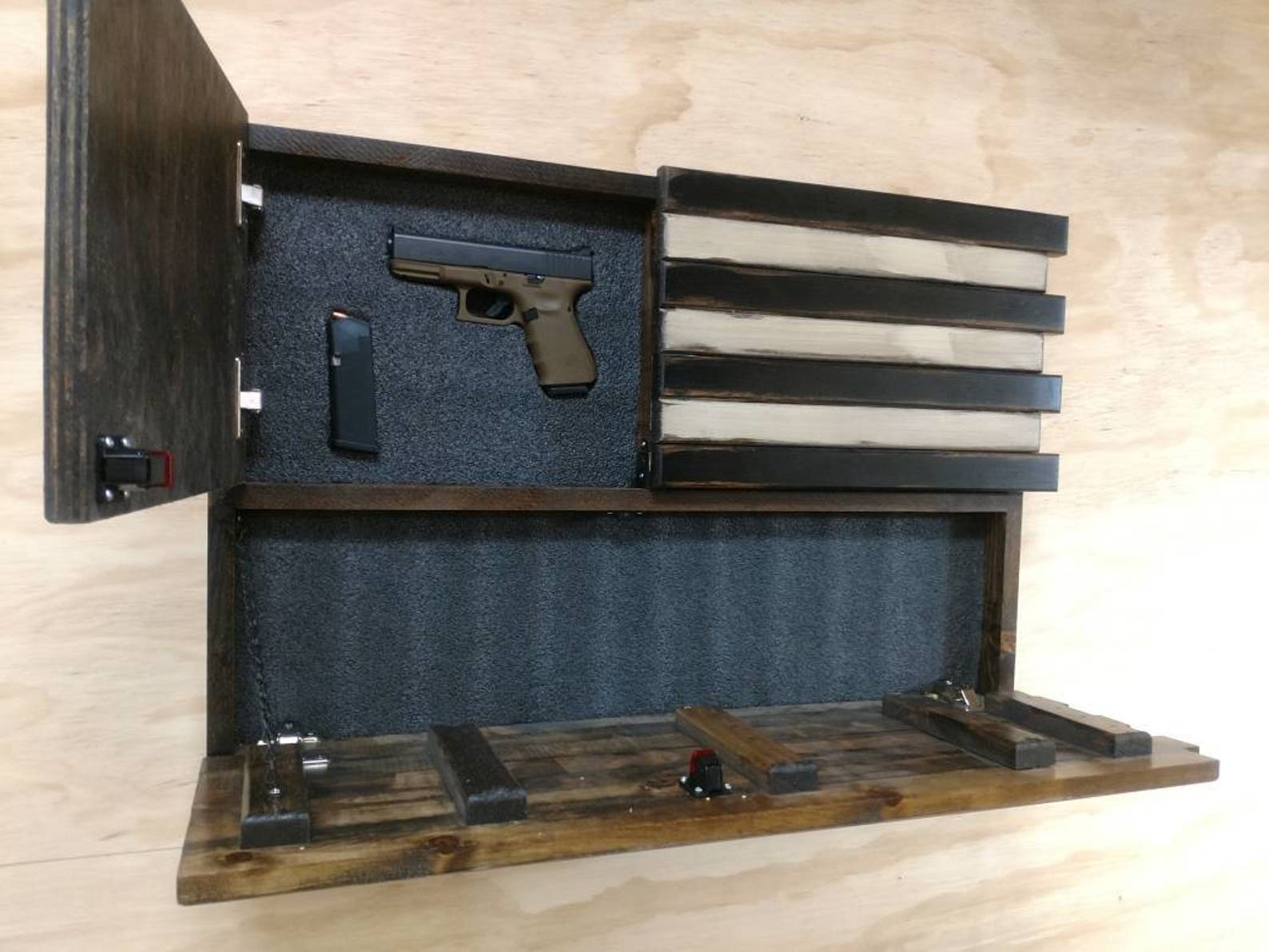 Hidden Gun Storage Dual Compartment Black and White Small - Etsy