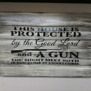 This House is Protected Hidden Gun Storage Sign - Etsy