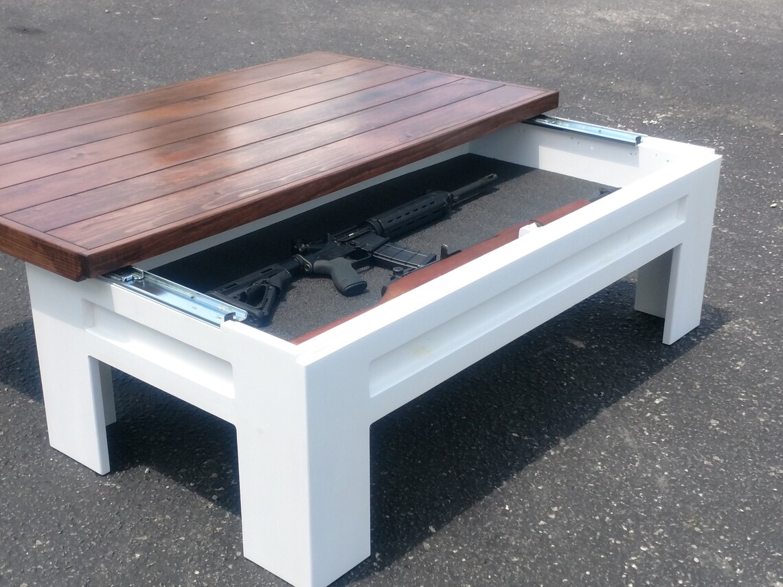 Hidden Gun Storage Sliding Top Coffee Table - Etsy