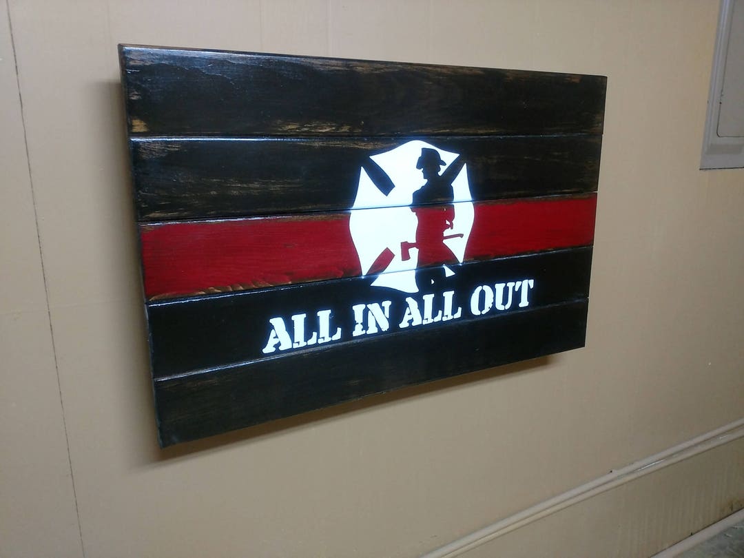 All in All Out Firefighter Hidden Guns Storage Sign - Etsy