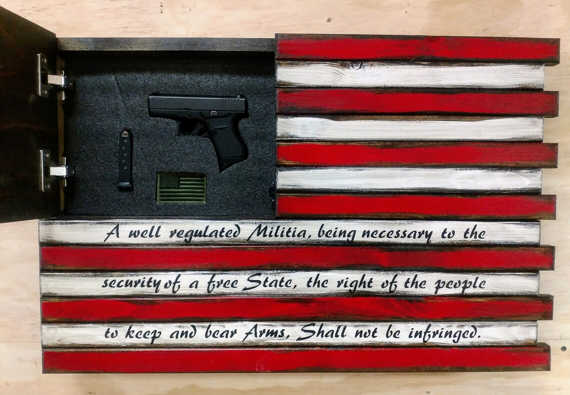 Hidden Gun Storage Dual Compartment Small American Flag With | Etsy