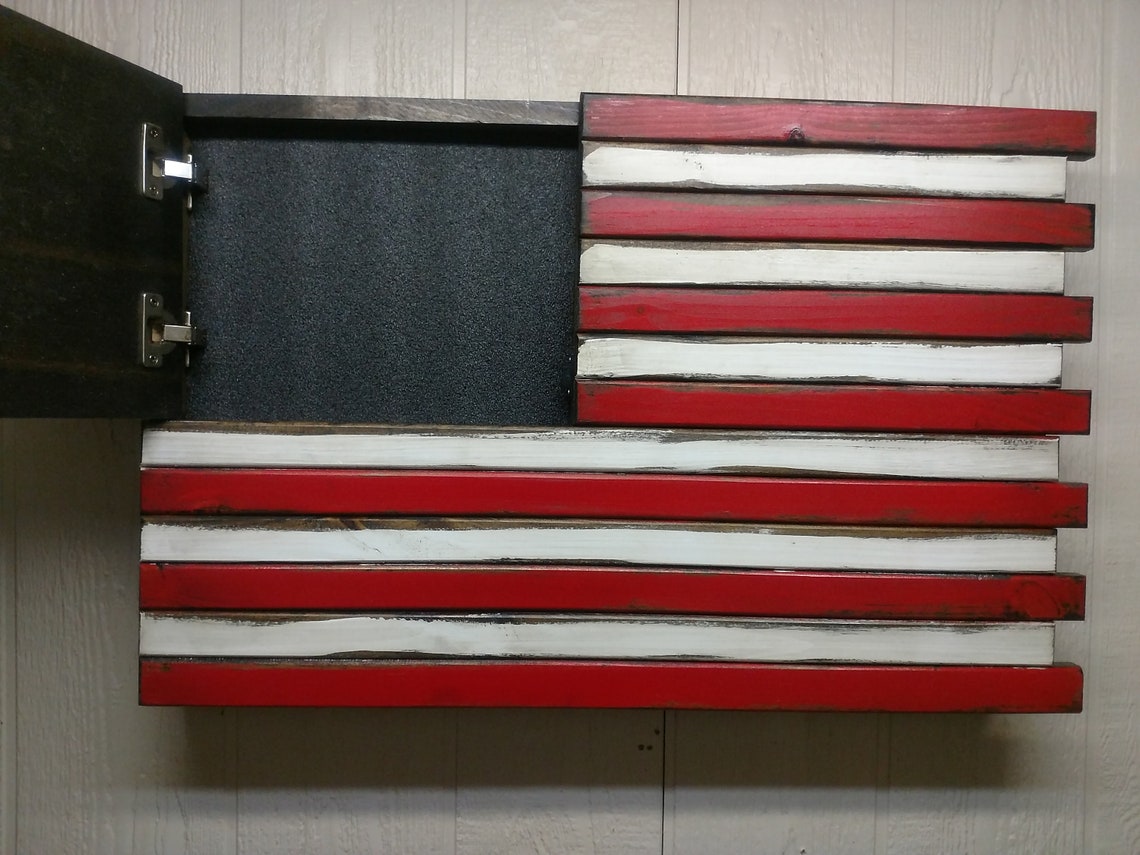 Hidden Gun Storage Dual Compartment Small American Flag - Etsy
