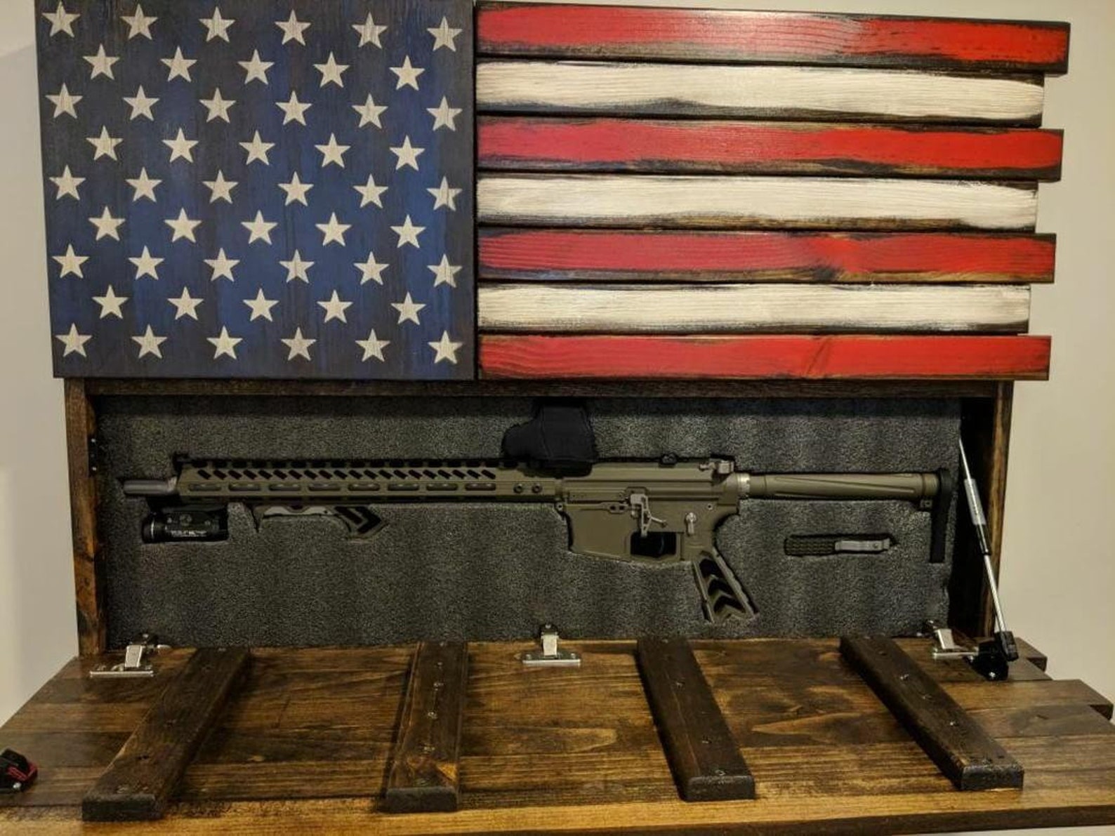 Hidden Gun Storage. Large American Flag. - Etsy