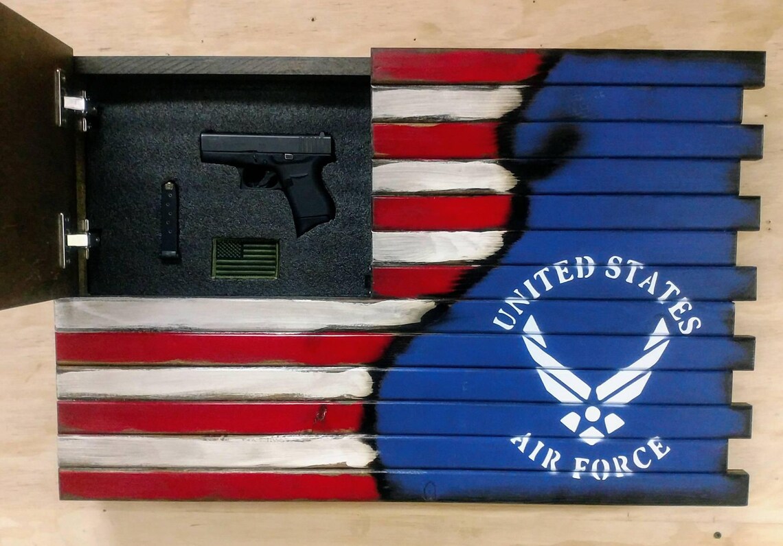 Hidden Gun Storage Small American Flag With Air Force Logo | Etsy