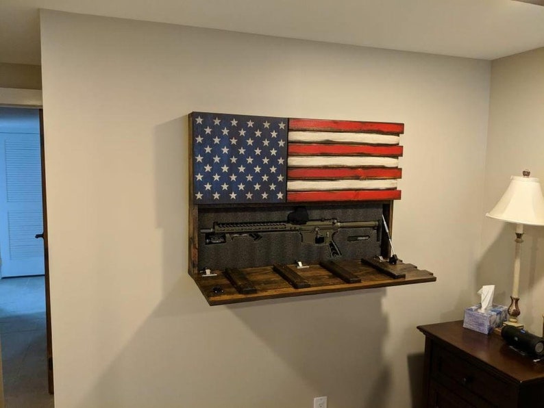 Hidden Gun Storage. Large American Flag. - Etsy