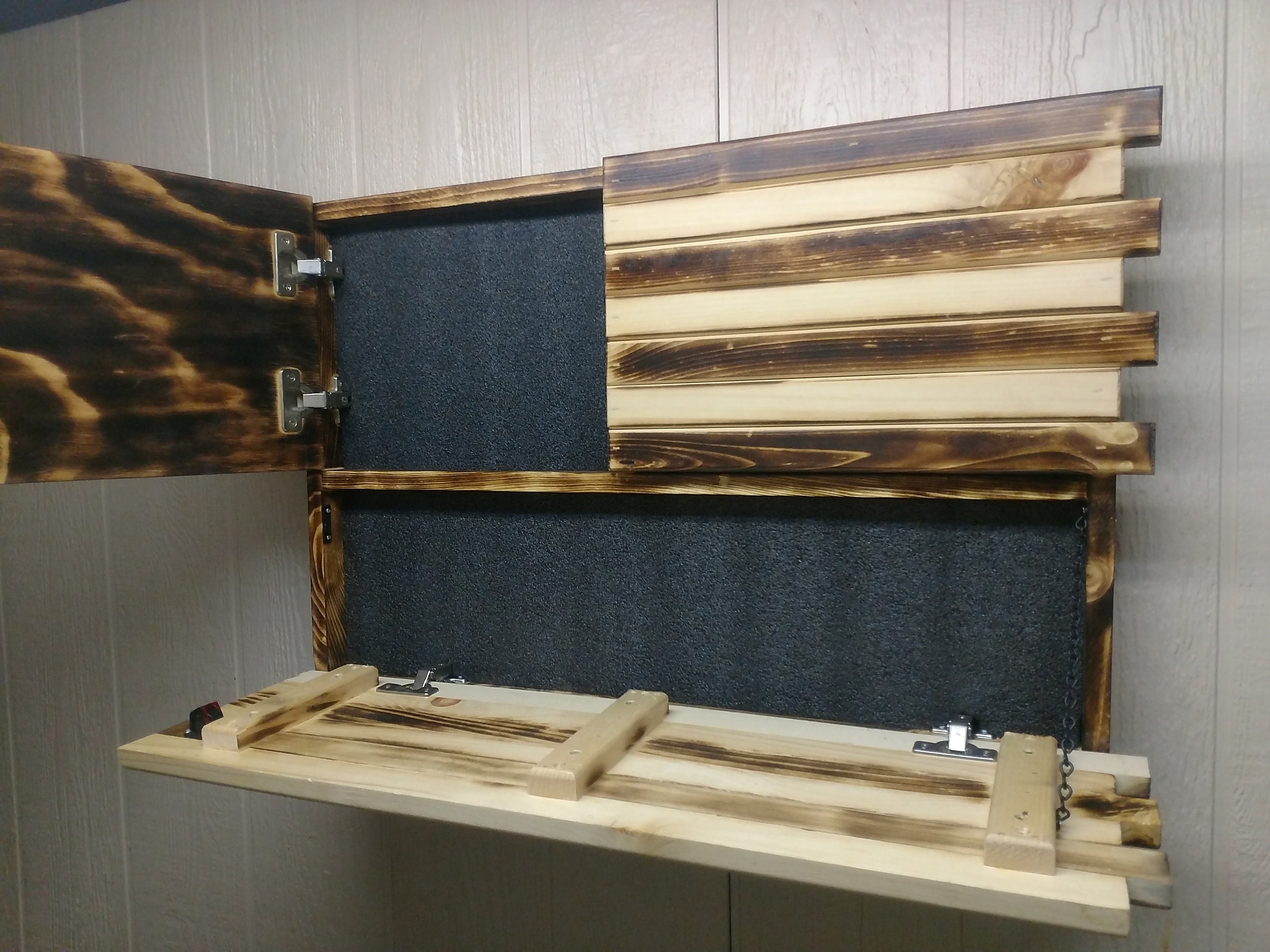 Hidden Gun Storage Dual Compartment Charred Small American - Etsy