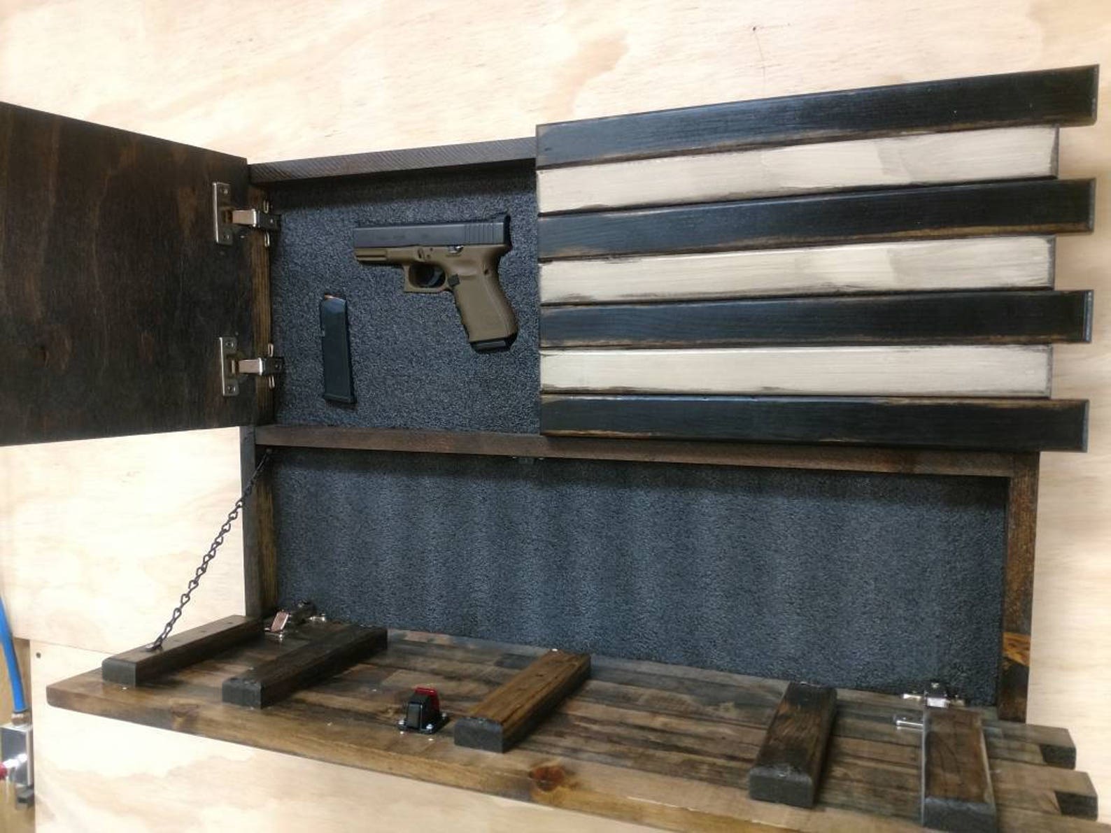 Hidden Gun Storage Dual Compartment Black and White Small - Etsy