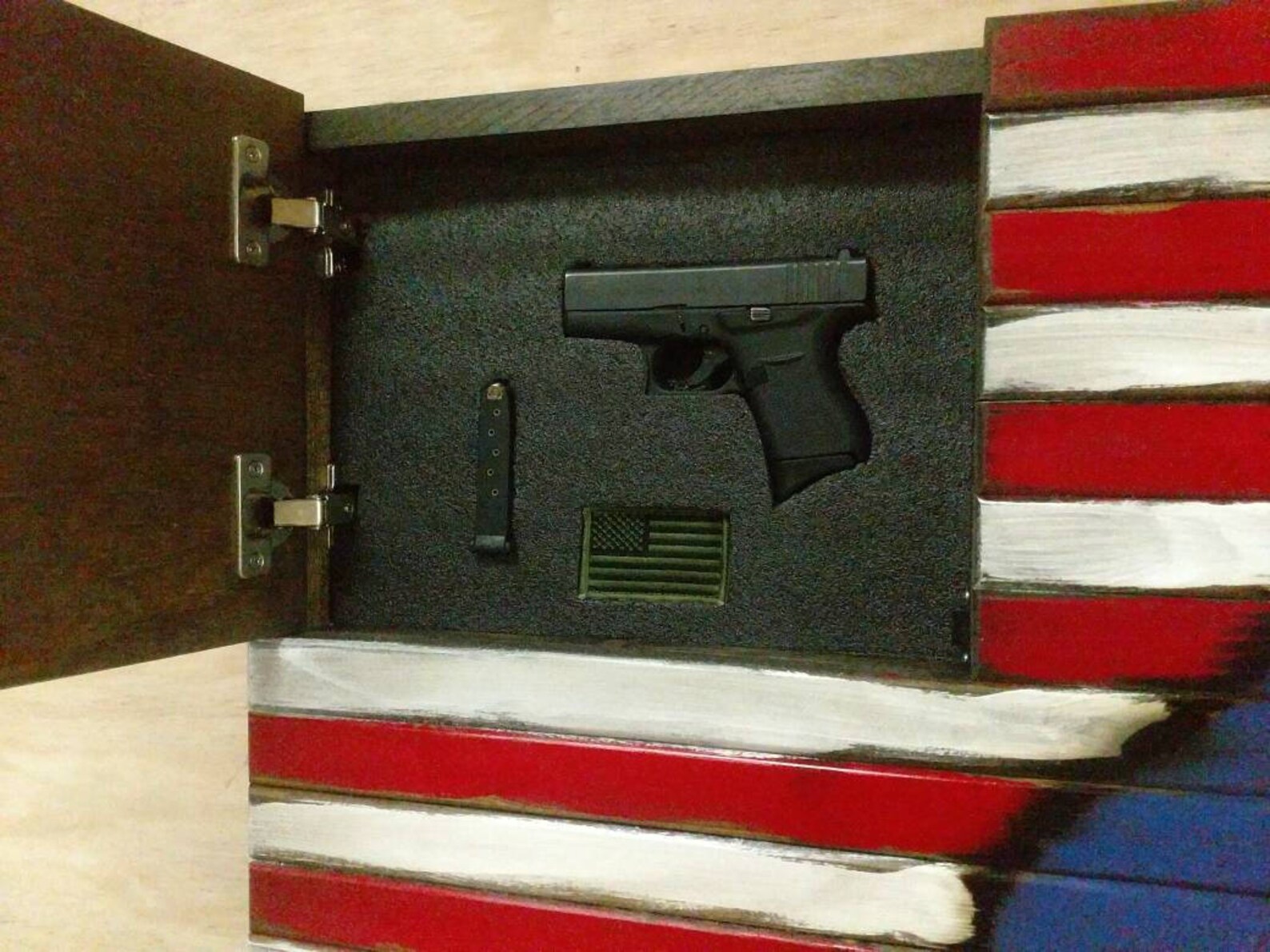 Hidden Gun Storage Small American Flag With Navy Logo - Etsy