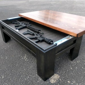 Hidden Gun Storage Sliding Top Coffee Table - Etsy